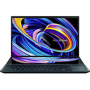 ASUS ZenBook Pro Duo 15 UX582 15.6" 4K OLED Touchscreen (Intel 14-Core i7-12700H, 16GB DDR5 RAM, 1TB SSD, GeForce RTX 3060 6GB) Business Laptop, ScreenPad Plus, Backlit, IST HDMI, Stylus, Win 11 Pro