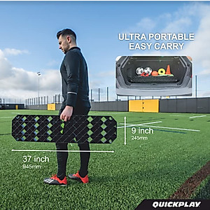 QUICKPLAY Replay Station Rebound Board - Portable Dual Surface Soccer Rebounder with Adjustable Angle, Sandbag - Soccer Training Equipment for Control, Passing, Shooting Practice – 37.5x9.5
