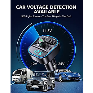 RIWUSI BC61 [All-Metal] FM Bluetooth 5.3 Transmitter for Car X1+ T25C [Upgraded Type-C] Bluetooth Car Adapter X1