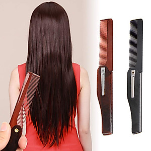 haixclvyE Beard Brush for Men - Men Folding Beard Comb Mustache Styling Shaper Beauty Hairdressing Tool Black