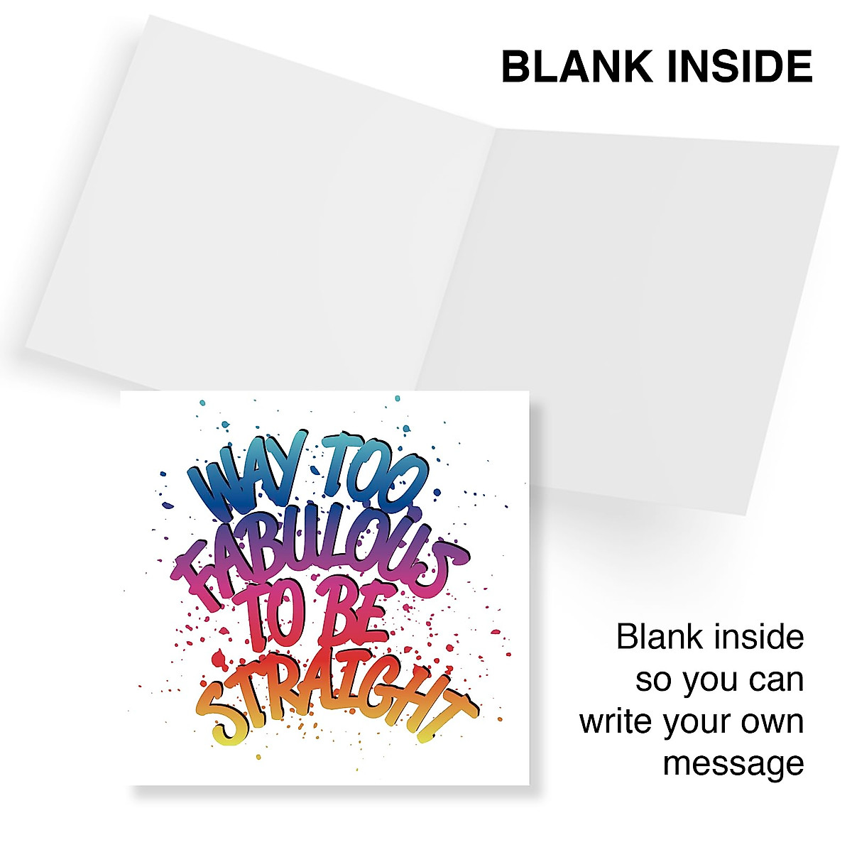 Punkcards – Gay Birthday Card – ‘Way Too Fabulous To Be Straight' – LGBT Lesbian – Lesbian Birthday Card – Gay Birthday Cards – LGBTQ for Her or Him – Pride Birthgay