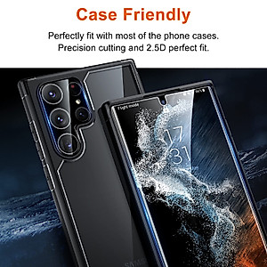 UniqueMe [ 2+3 Pack Compatible with Samsung Galaxy S22 Ultra Screen Protector, 5G 6.8 inch Flexible TPU, 3 Pack Camera Lens Protector [Support Fingerprint] [Self-Healing]