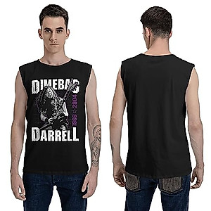 Dimebag Style Singer Darrell Tank Top Men T-Shirts Sleeveless Short Sleeve Basic Tee Teenager Summer Cotton Shirt for Sports Top3X-Large Black