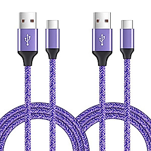 USB Type C Cable, Fast USB-C Charging Cord 2Pack 6FT Braided Phone Charger Cables for Samsung Galaxy A14 A13 A23 5G S23 S22 Ultra S21 S20 FE 5G S10 S9 Note 20 10, Pixel 7 6 Pro, Moto G Stylus
