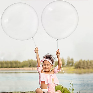 Clear Big 36 Inch Balloons, 9Pcs Clear Giant Big Latex Balloons, Large Balloons for Birthday Wedding Party Decorations.