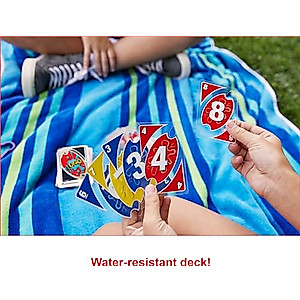 Mattel Games ​UNO Splash Card Game for Outdoor Camping, Travel and Family Night with Water-Resistent Plastic Cards
