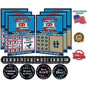 Back & Bump Comfort Pregnancy Announcement Scratch Off Cards for Baby Announcement - 6 Pregnancy Scratch Offs Included - Comes with Pregnancy Stickers