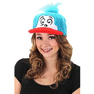 elope Dr. Seuss Thing 1 Costume Fuzzy Snapback Hat Standard Blue