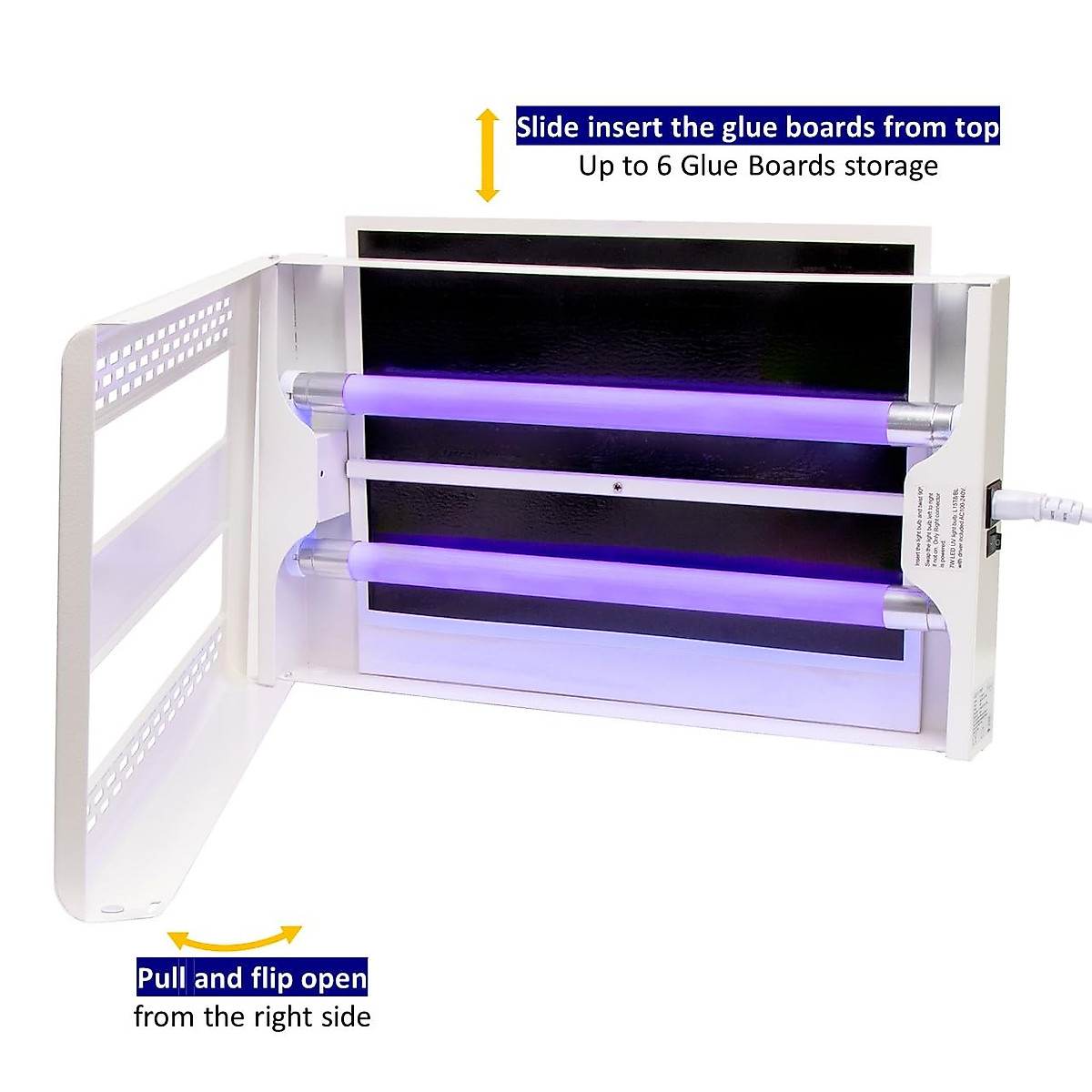 Awoco 11W 100V-240V LED Wall Mount or Table Standing Sticky Fly Trap Lamp for Capturing Flies, Mosquitoes, Moths and Flying Insect (Fly Trap)