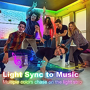 GIDERWEL Smart DreamColor Addressable RGB LED Strip Light 16.4ft Kit,Work with Alexa&Google Assistant,WiFi and Bluetooth APP/Voice/Music Sync Control 5050 Alexa LED Lights Ambiance Lighting