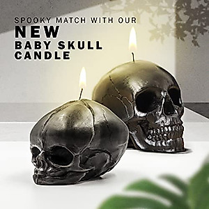 GAVIA Skull Candle Set - Scented 4 Pack - Gothic Decor - Goth Room Decor - Black Skull Decor for Home - Horror Decor - Spooky Home Decor - Gothic Home Decor - Goth Decor - Halloween Decor - Emo Decor