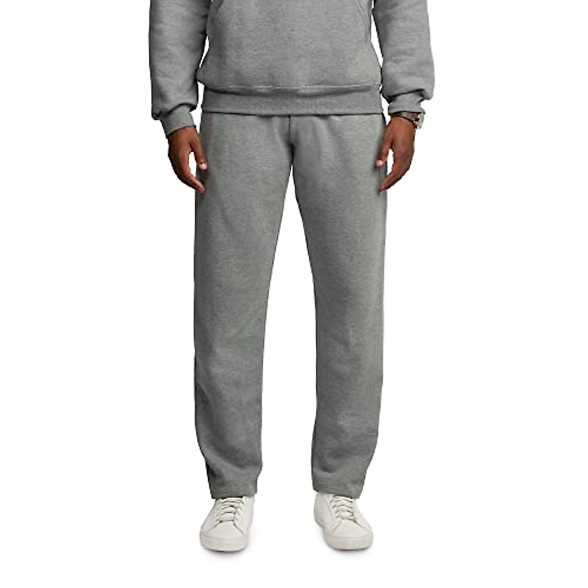 Fruit of the Loom Men's Eversoft Fleece Sweatpants with Pockets, Moisture Wicking & Breathable, Sizes S-4X, Grey Heather, Large
