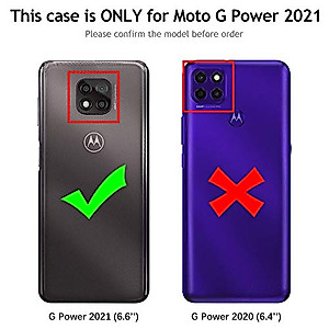 Jiunai for Moto G Power 2021 Case, 3-Piece Heavy Duty Armor Shockproof Tough Hybrid Dual Layer Drop Protection Bumper Rugged Matte Protective Phone Cover Case Compatible with Moto G Power 2021 Blue