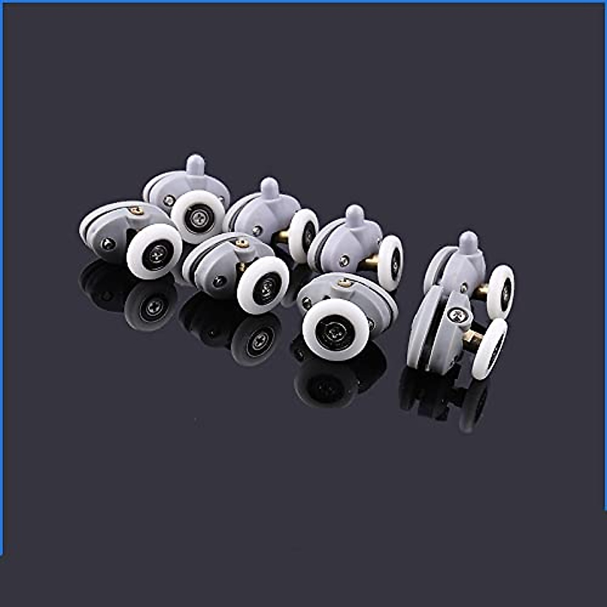 OUSIKA Oval 23mm 25mm ABS Nylon Single Pop Up Pulley Runner Wheel Shower Cabin Sliding Glass Door Rollers Hardware 4pcs-8pcs Set Pulley (Color : 4pcs Top, Size : 25mm)