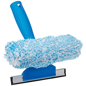 Unger Professional 6" Window Cleaning Tool: 2-in-1 Microfiber Scrubber and Squeegee
