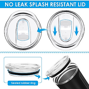 2PCS 20 Oz Skinny Replacement Lids Tumbler Replacement Lids Clear Spill Proof Durable Covers Tumblers Lid Cup Plastic Splash Resistant Sliding Covers Fit For Mouth Tumbler Cooler Cup