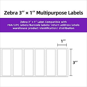 AveneMark 12 Rolls 3" x 1" Direct Thermal Labels for Barcodes Postage Address Shipping Labels Compatible with Rollo & Zebra Desktop Printers Adhesive - 1300Pcs/Roll