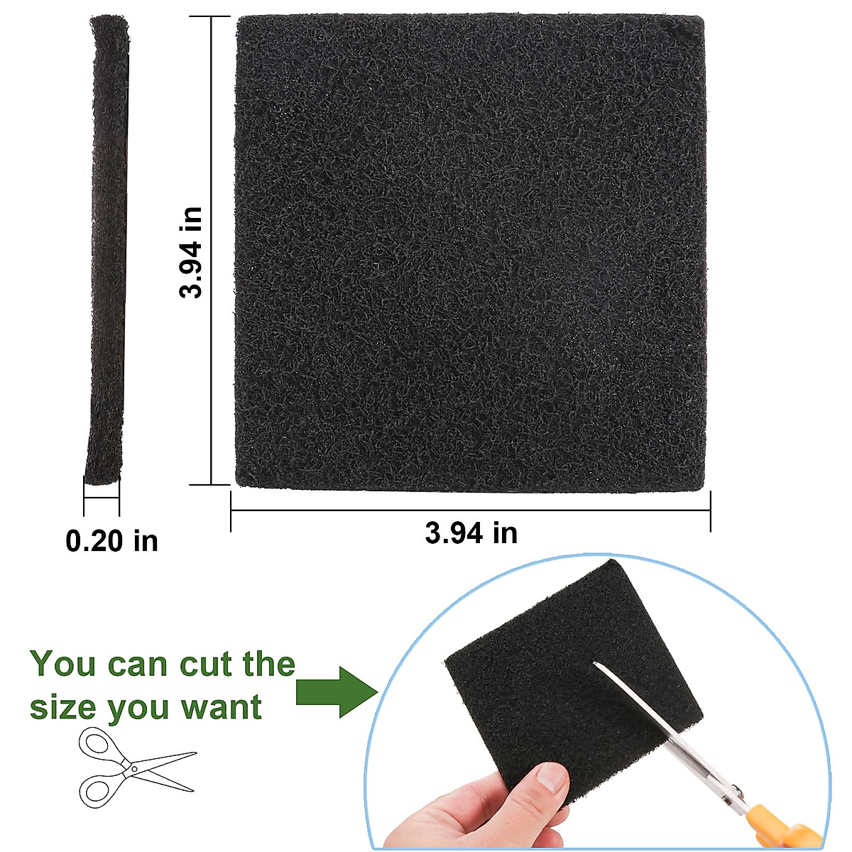 15 Pack Trash Can Odor Filter Refills for Trash Can and Compost Bin, Activated Charcoal Deodorizer Sheets for Indoor Kitchen Compost Bucket Countertop and Recycle Bin, Square 3.9 Inch