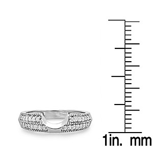 Dazzlingrock Collection 0.25 Carat (Cttw) 14K Round Diamond Women Wedding Enhancer Ring Guard Ring 1/4 CT, White Gold, Size 8