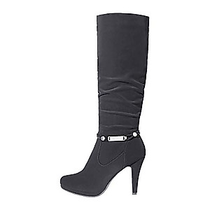 DREAM PAIRS Women's Sarah Navy New Knee High Platform Heel Boots Size 7.5 M US