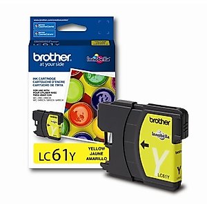 4 X Brother LC61Y Ink Cartridge -325 Retail Packaging-Yellow