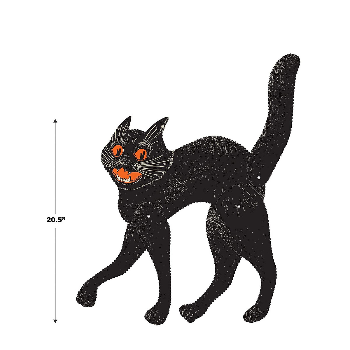 Beistle 2 Piece 20.5" Vintage Halloween Jointed Scratch Cats For Spooky Party Supplies, Made In USA Since 1900, Black/Orange