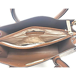 Michael Kors Center Stripe Maple Small Crossbody Satchel, Vanilla/Luggage