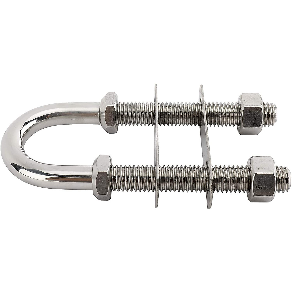 YaeMarine 2-Pack 3/8" Dia Stainless Steel Marine Boat Stern Bow Eye Tie Down U Bolt Thread Length 2-1/2", 3", 3-1/2" Option (3/8" Dia x 3-1/2" Thread Length, 5" Overall Length)