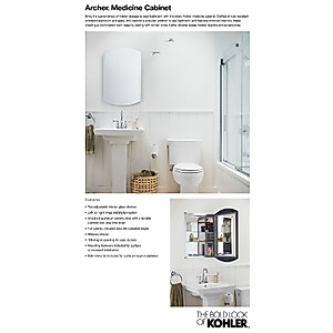 Archer® 20" W x 31" H Aluminum Single-Door Medicine cabinet, Beveled edges