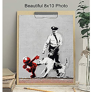 Police Arrest Street Art - Graffiti Wall Decor - 8x10 Poster, Home Decoration for Living Room, Office, Bedroom - Unique Gift for Policemen, Law Enforcement Officer, Men, Boys, Teens - UNFRAMED Print