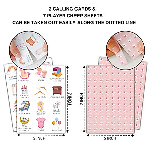 Foosproea Baby Bingo Cards, Blush Pink Baby Shower Game for 24 Players, Gender Reveal Party Games for Family Friends Activities, Holiday Party Favors Supplies Decorations(04)