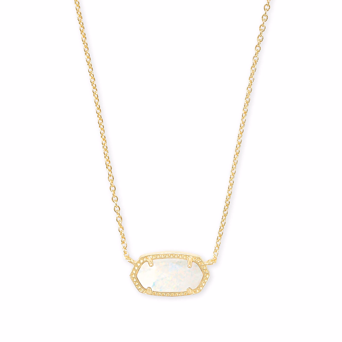 Kendra Scott Elisa Pendant Necklace for Women, Fashion Jewelry, 14k Gold-Plated, White Opal
