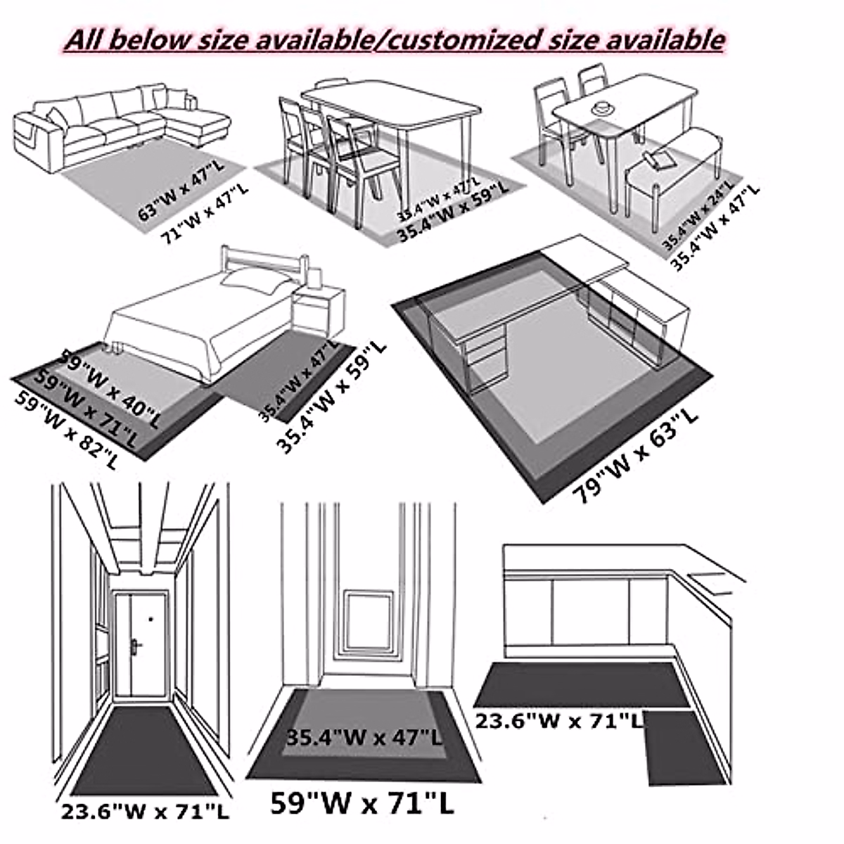 Modern Abstract Art Area Rug, Black Gold Geometry Rugs Floor Carpet, Indoor Non-Slip Rug for Room Sofa Living Room Mat Bedroom Home Decor Floor Mats 6.6' x 5.3'