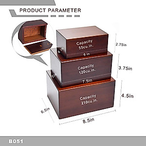 PCS Cremation Urns for Ashes, Pet Memorial Funeral Urns Box,Wooden Decorative Urn for Dog Cat,Cremation Keepsake Burial Ash Box - S (6 x 4 x 2.75'')