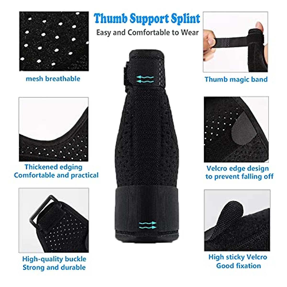 Cinlitek Thumb Brace - for Tendonitis and Arthritis - Fits Men and Women Left and Right Hand - Spica Splint Support Wrap - Wrist Stabilizer for Carpal Tunnel, Sprains, and Trigger Pain Relief