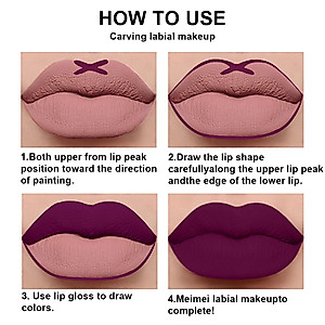 2pcs Matte Dark Purple Lip Liner and Lipstick Makeup Set, burgundy Matte Lipstick 24H and Lip Liner Set Deep Berry Matt Lip Gloss Waterproof Long Lasting Lip Liner Lipstick Set Dark Colors (#01)