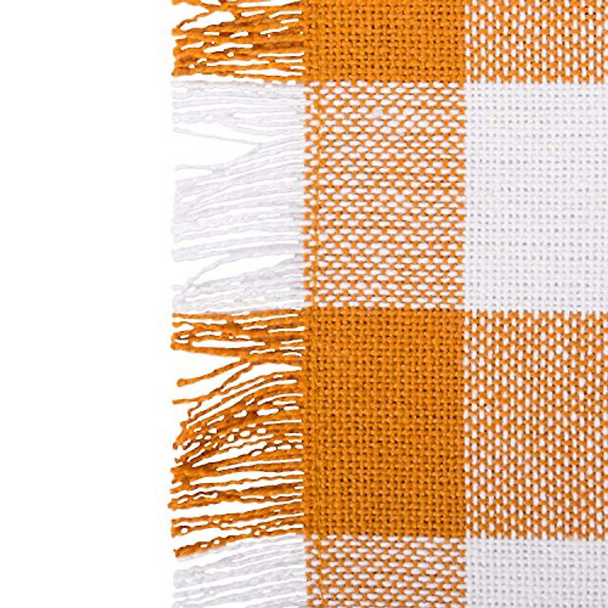 DII Heavyweight Fringed Check Tabletop Collection, Table Runner, 14x72, Pumpkin Spice