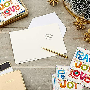 Hallmark UNICEF Boxed Christmas Cards, Peace Joy Love Lettering (12 Cards and 13 Envelopes) (1XPX2015)