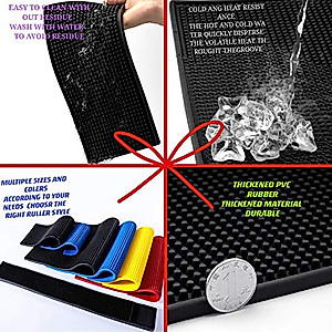 IMIYOKU Bar Mat Set of 3 Rubber Bar Service Spill Mat for Cocktail Bartender Coffee Bar or Countertop Mats Glass Drying Mat (Black, 18" x 12"+23" x 3"+12" x 6")