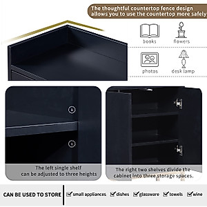 CuisinSmart Buffet Cabinet with Storage, Kitchen Sideboard Buffet Cabinet with Storage Door and Open Shelf, Entryway Sideboard Storage Cabinet for Dining Room Living Room