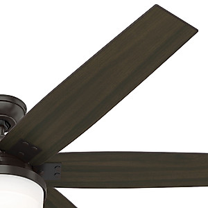 Hunter Fan 64 inch Noble Bronze Indoor Ceiling Fan with Light Kit and Remote Control for Living Room, Bedroom, Office, Laundry Room (Renewed)