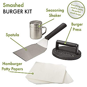 Cuisinart CSBK-400, Smashed Burger Kit, Cast Iron