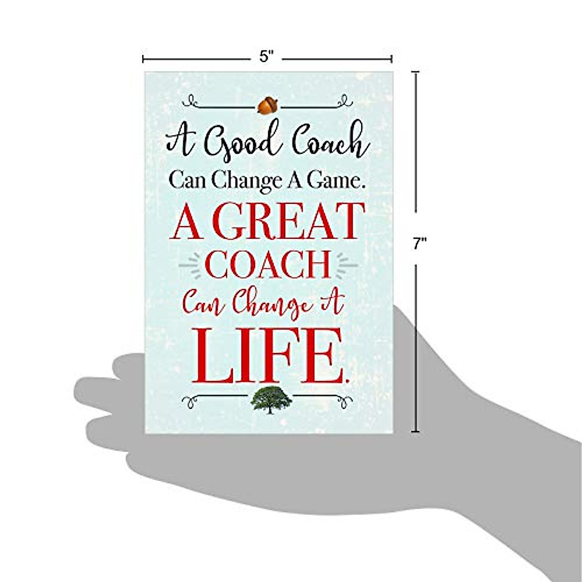 NobleWorks - 1 Thank You Notecard for Teacher - Team Sports Gratitude, Student Athlete Appreciation Card with Envelope, Notes for Mentors and Instructor - Life-Changing Coach C3127TYG