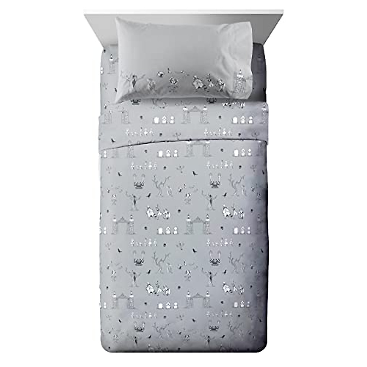 Jay Franco Disney Haunted Mansion Happy Haunts Damask 7 Piece Full Bed Set - Includes Reversible Comforter & Sheet Set - Super Soft Fade Resistant Microfiber - (Official Disney Product)