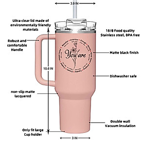 DOUBLECHILD Mothers Day Gifts for Mom, Women - Christian Gifts for Women, Mom, Grandma - Inspirational Gifts - Religious Gifts for Women - You Are 40oz Tumbler with Handle