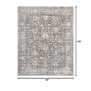 Rugs.com Oregon Collection Rug – 8' x 10' Gray Low-Pile Rug Perfect for Living Rooms, Large Dining Rooms, Open Floorplans