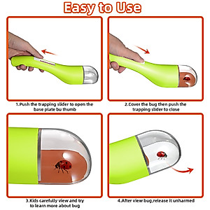 Bug Catcher with Magnifying Insect Bug Box, Bug Catching Kit Tool for Kids & Adults, Bug Collection Kit Contactless Quick Release Bug Grabber Trap for Spider Insect Catcher for Nature Explore(Green)