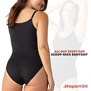 SHAPERMINT Bodysuit for Women - Shapewear with Tummy Control, Small to Plus Size, Black