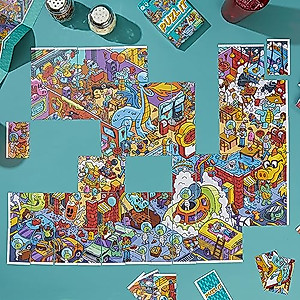 Hasbro Gaming Puzl It Game, Competitive Puzzle Card Game for Ages 7 and Up, Kids Game, Family Game for 2 to 6 Players, Pizza Party Theme, Puzzle Games
