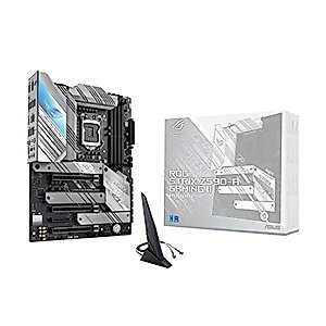 Asus ROG Strix Z590-A Gaming WiFi II LGA1200(Intel 11th/10thGen)ATX WhiteScheme Gaming Motherboard (14+2PowerStages,DDR4 5133,WiFi6 AX201,Intel2.5Gb LAN,Thunderbolt4,3x M.2/NVMe SSD, AURARGB lighting)